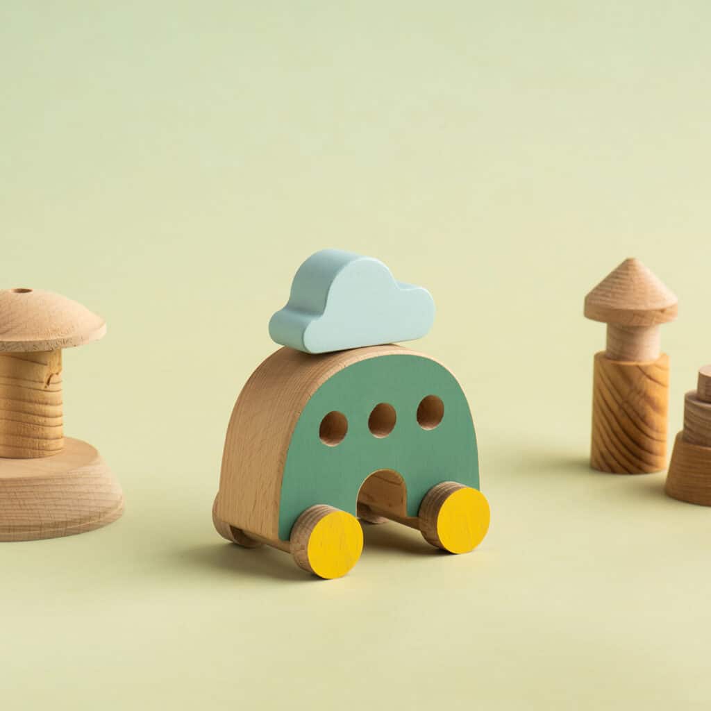 Cloud Car - Car & Cloud Push Toy - Handmade Wooden Toy - animi