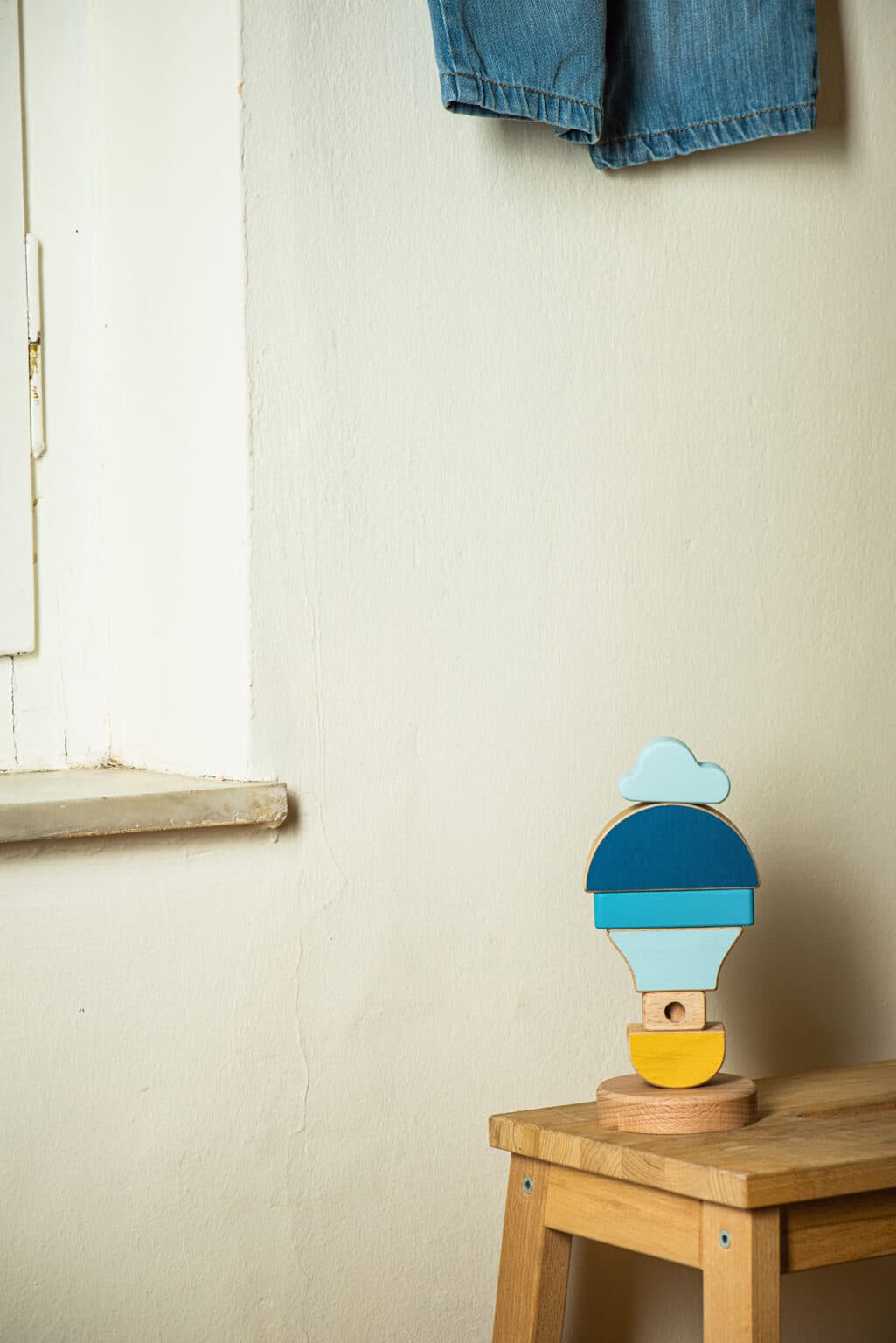 Balloon & Cloud - Stacking Toy - Handmade Wooden Toy - animi