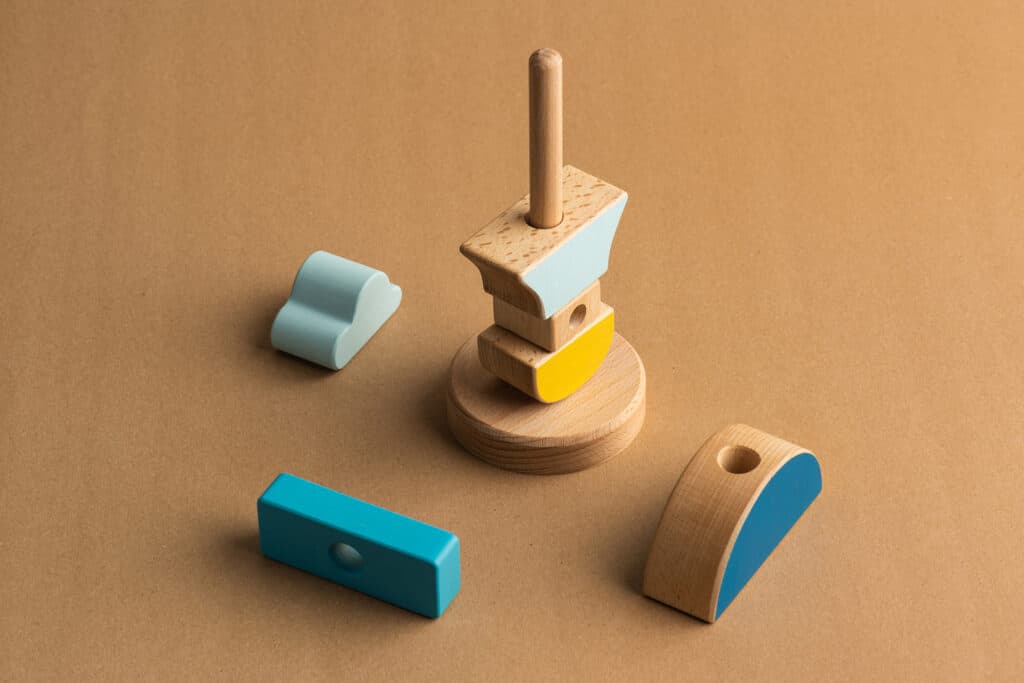 Balloon & Cloud - Stacking Toy - Handmade Wooden Toy - animi