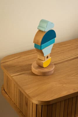 Balloon & Cloud - Stacking Toy - Handmade Wooden Toy - animi
